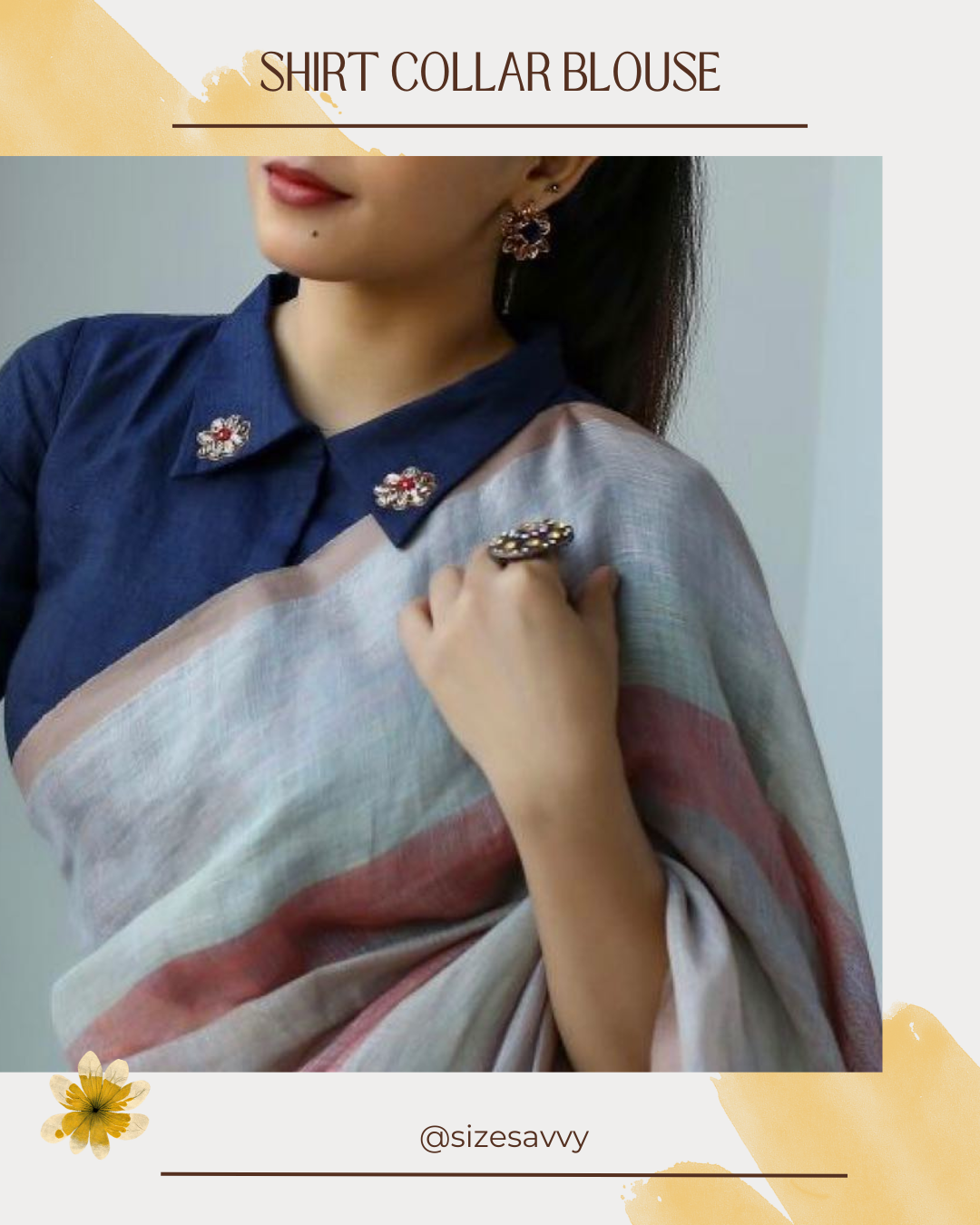 12+ Simple Collar Neck Blouse Designs in 2024 - SizeSavvy